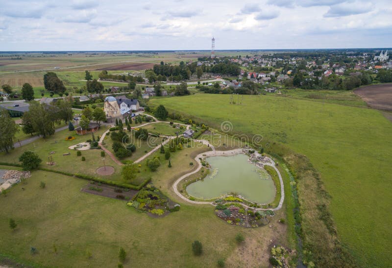 Seduva Windmill with Beautiful Landscape in Background. Lithuania Stock ...