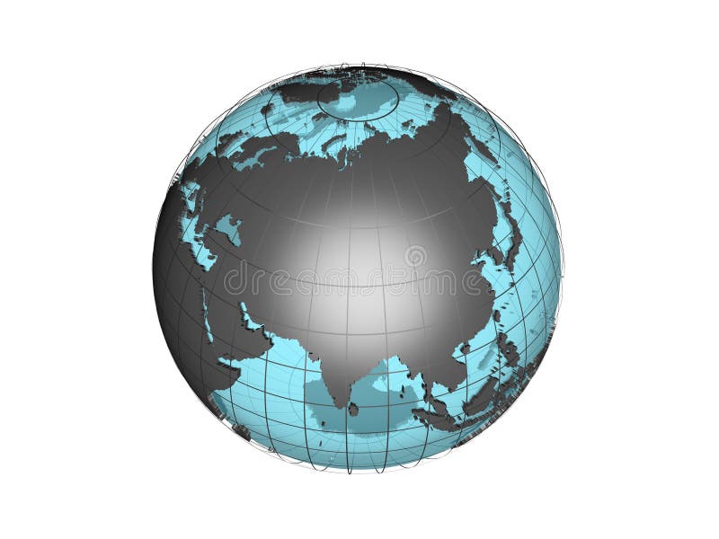 See-through 3d Globe Model Showing South America Stock Illustration ...