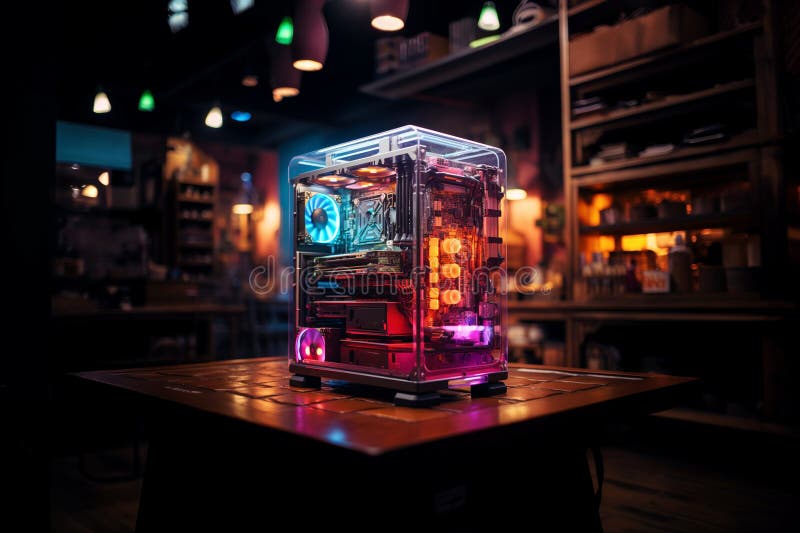 A See through Desktop Pc Case with Led Rgb Lighting Cooling System ...