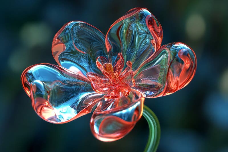 A See-through Flower in Bright Hues Set Against a Dark Backdrop Stock ...