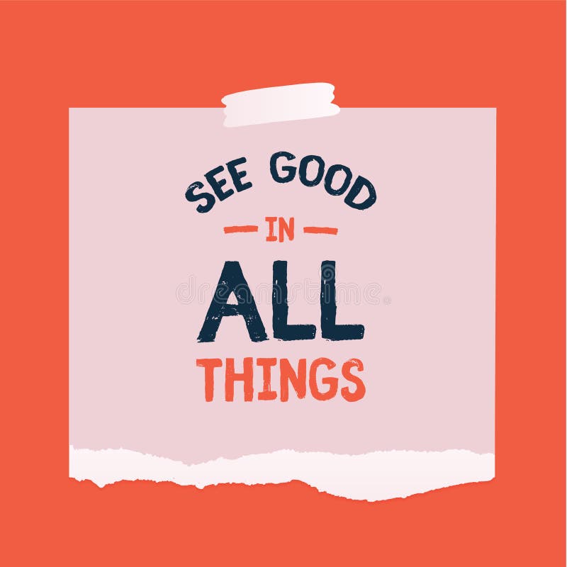See Good in All Things Typography Quote Poster, Luck Inspiration Stock ...