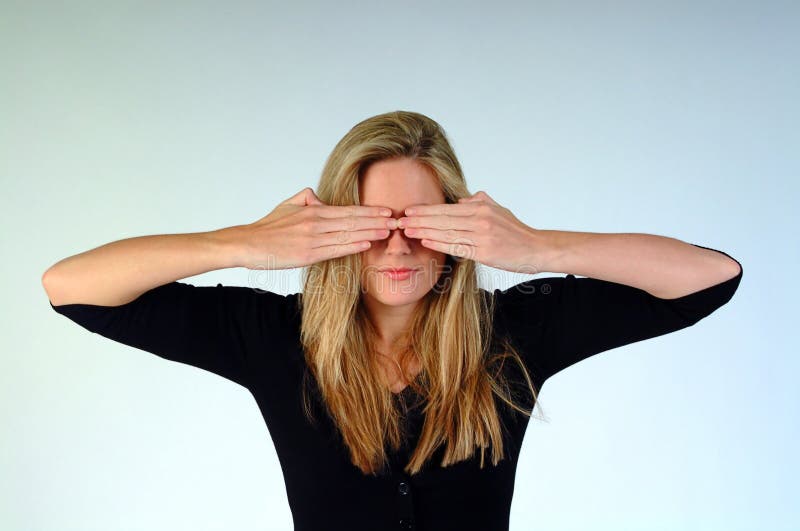 See no Evil stock photo. Image of lady, eyes, blind, female - 276664
