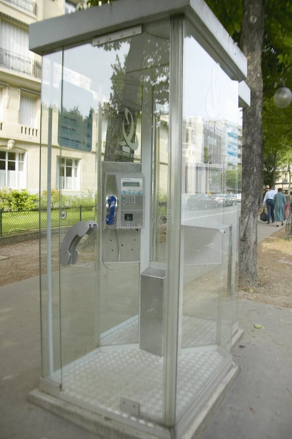 See-through Phone Booth, Paris, France Editorial Stock Photo - Image of ...