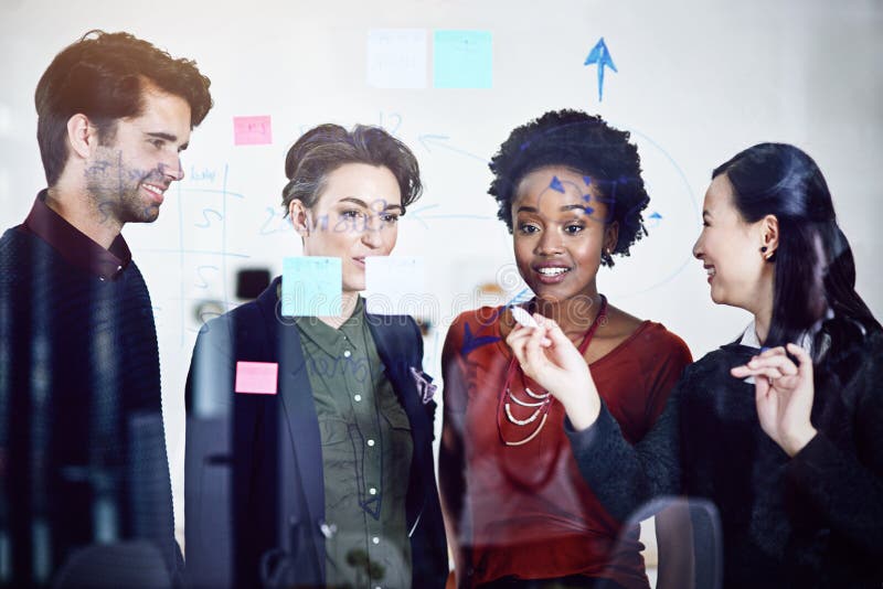 They See Problems As Possibilities. a Group of Businesspeople Working ...