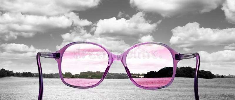 See through Rose-tinted Glasses Stock Image - Image of glasses, optics ...