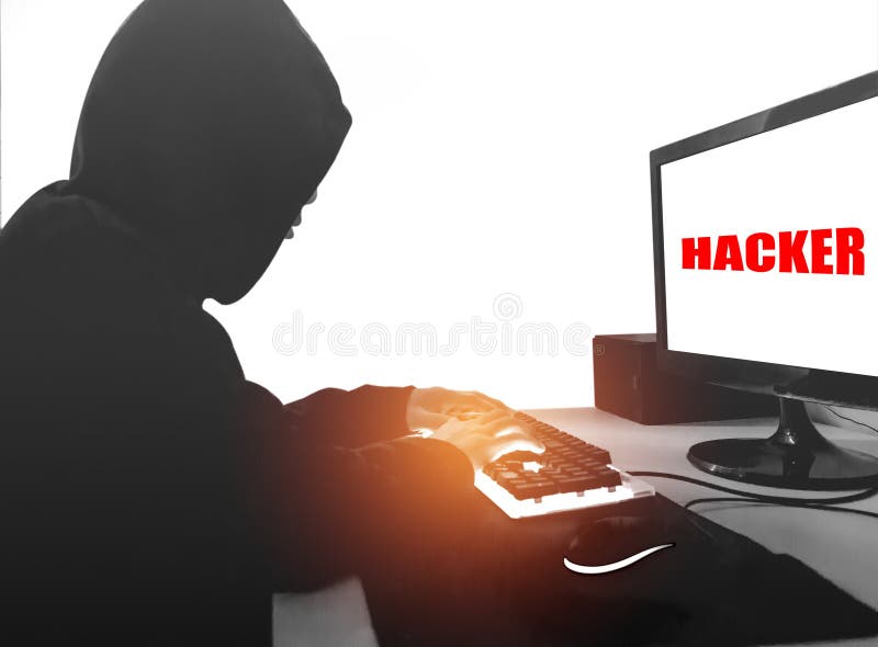 See from the Side .Computer Hacker Working Stock Image - Image of ...