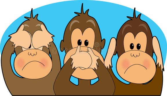 Hear Monkey See Speak Stock Illustrations – 365 Hear Monkey See Speak ...