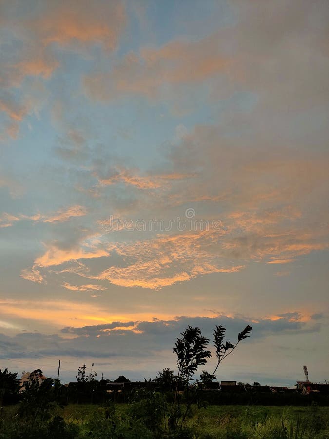 See the Sunset in the Afternoon Stock Image - Image of cumulus, field ...