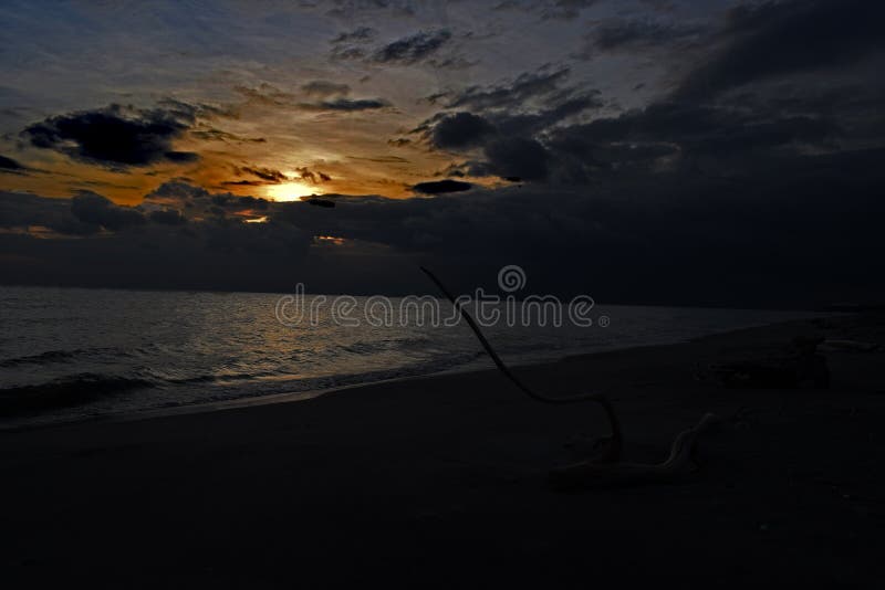 See the Sunset on the Beach by Night Stock Photo - Image of view ...