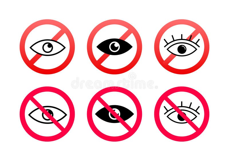 See and Unsee Eyes Icon Set. Hide and Unhide Symbol. Sensitive Content ...