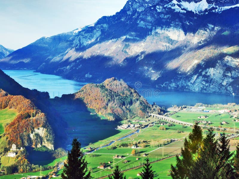 See Walensee, Alias See Walen Oder See Walenstadt Stockfoto - Bild von ...