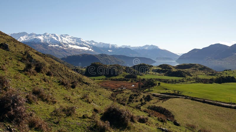 See Wanaka Von Der Roys-Spitzenbahn Im Winter, Neuseeland Stockfoto ...