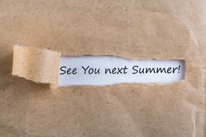 See You Next Summer Written in a Torn Envelope Stock Photo - Image of ...