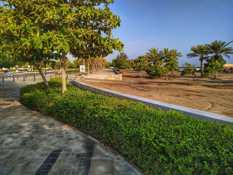 Seeb Beach Walking Park, Muscat Oman Stock Photo - Image of ...