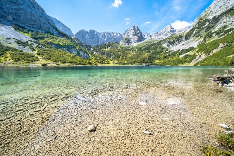 Seebensee lake, Austria stock photo. Image of happiness - 247353254