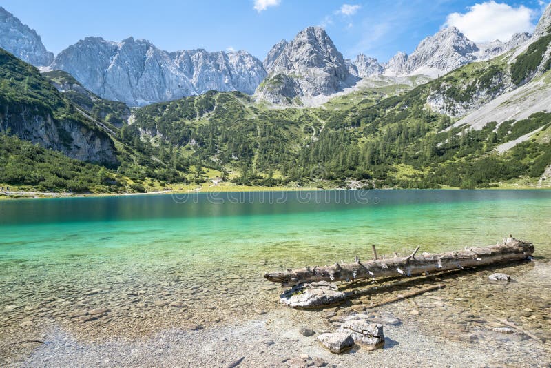 Seebensee lake, Austria stock photo. Image of cloud - 248829758