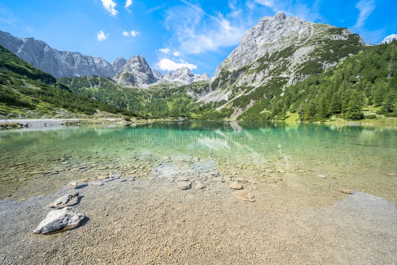 Seebensee lake, Austria stock photo. Image of ehrwald - 261447656