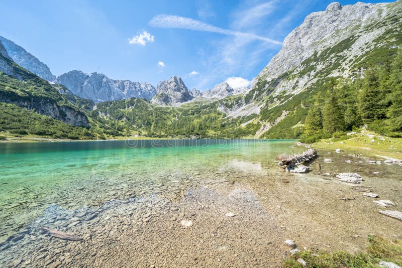 Seebensee lake, Austria stock photo. Image of beauty - 261620296