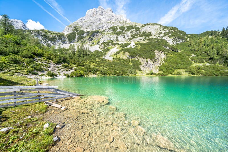 Seebensee lake, Austria stock photo. Image of panorama - 263231272
