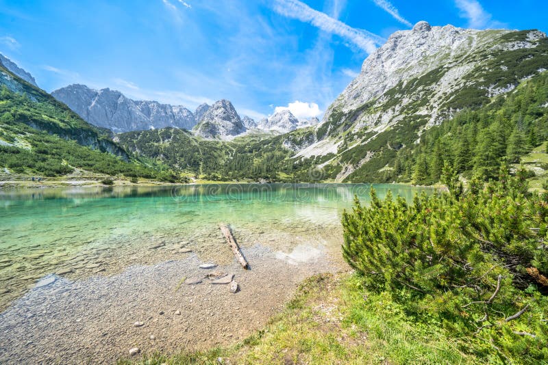 Seebensee lake, Austria stock image. Image of hiking - 267138853