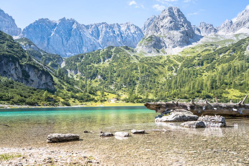 Seebensee lake, Austria stock image. Image of green - 268492183