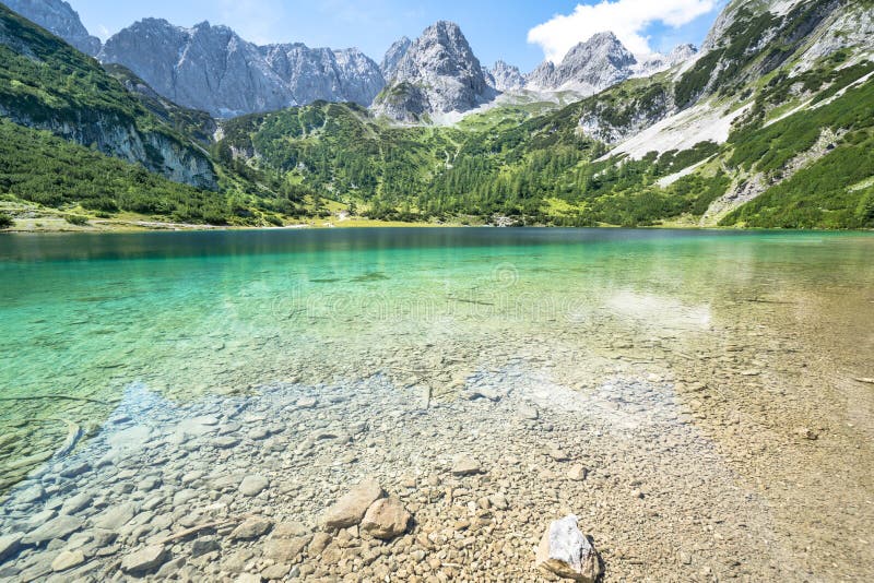 Seebensee lake, Austria stock photo. Image of dragonkopf - 268266510