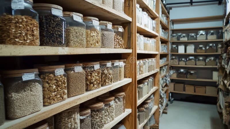 Seed Bank Shelves in Storage Stock Image - Image of delicious ...