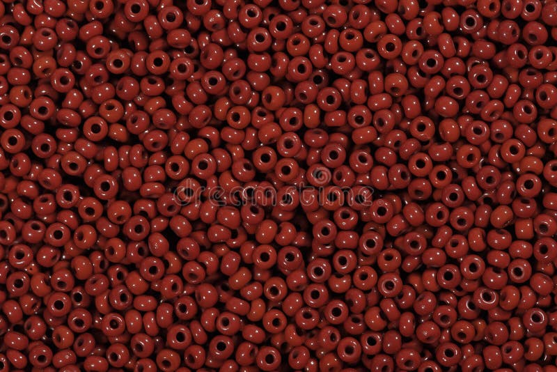 Seed Beads of Red Color on the Textile. Stock Photo - Image of ornament ...