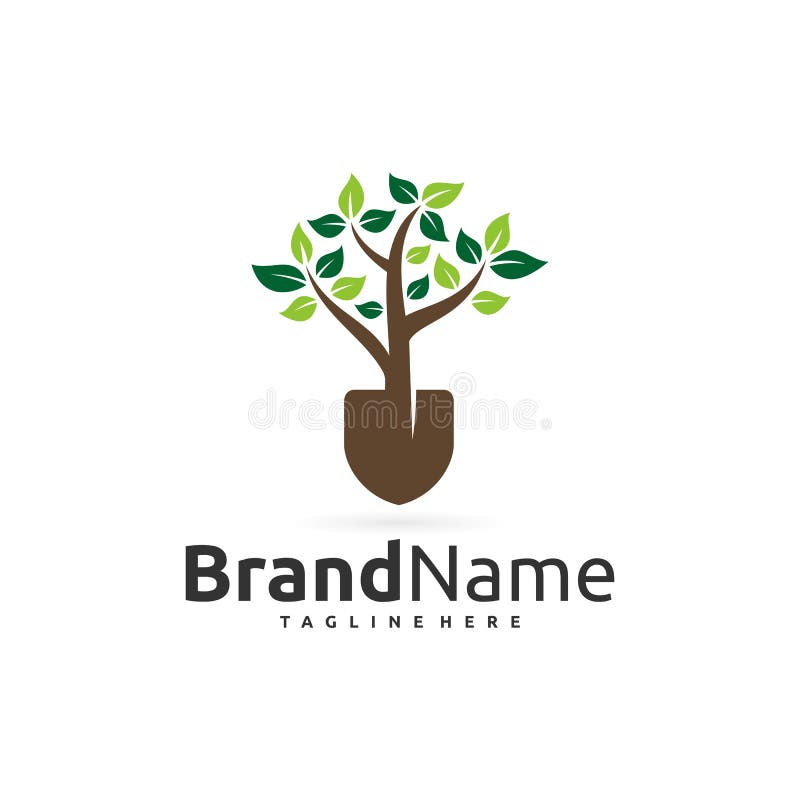 Seed Farm Logo, Tree Shovel Logo Stock Vector - Illustration of ...