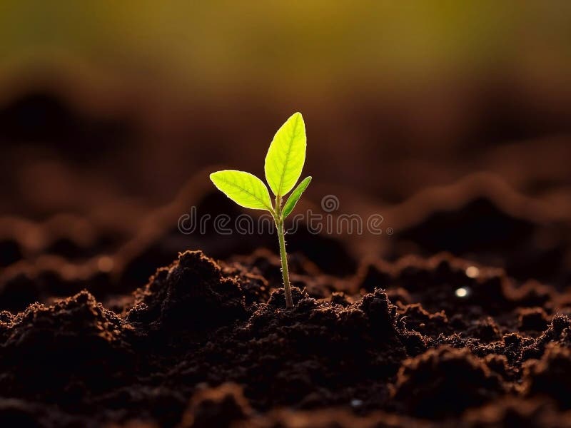 A Seed Germinates in a Dark Background Stock Illustration ...