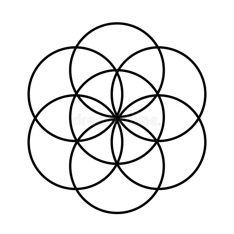 Seed of Life with Protective Coat, Sacred Geometry Symbol Stock Vector ...