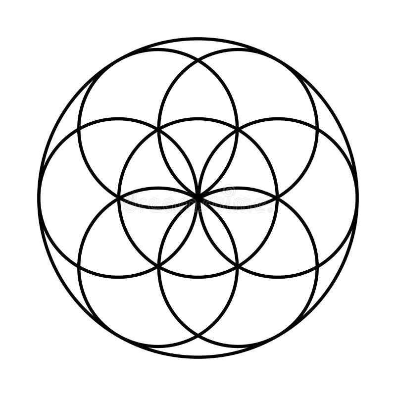 Seed of Life with Protective Coat, Sacred Geometry Symbol Stock Vector ...