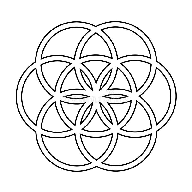 Seed of Life with Protective Coat, Sacred Geometry Symbol Stock Vector ...