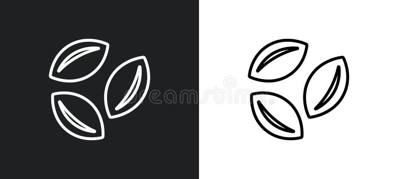 Seed Outline Icon in White and Black Colors. Seed Flat Vector Icon from ...