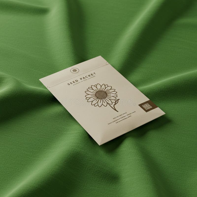 A Seed Packet Labeled "Seed Packet" Featuring a Simple Line Drawing of ...