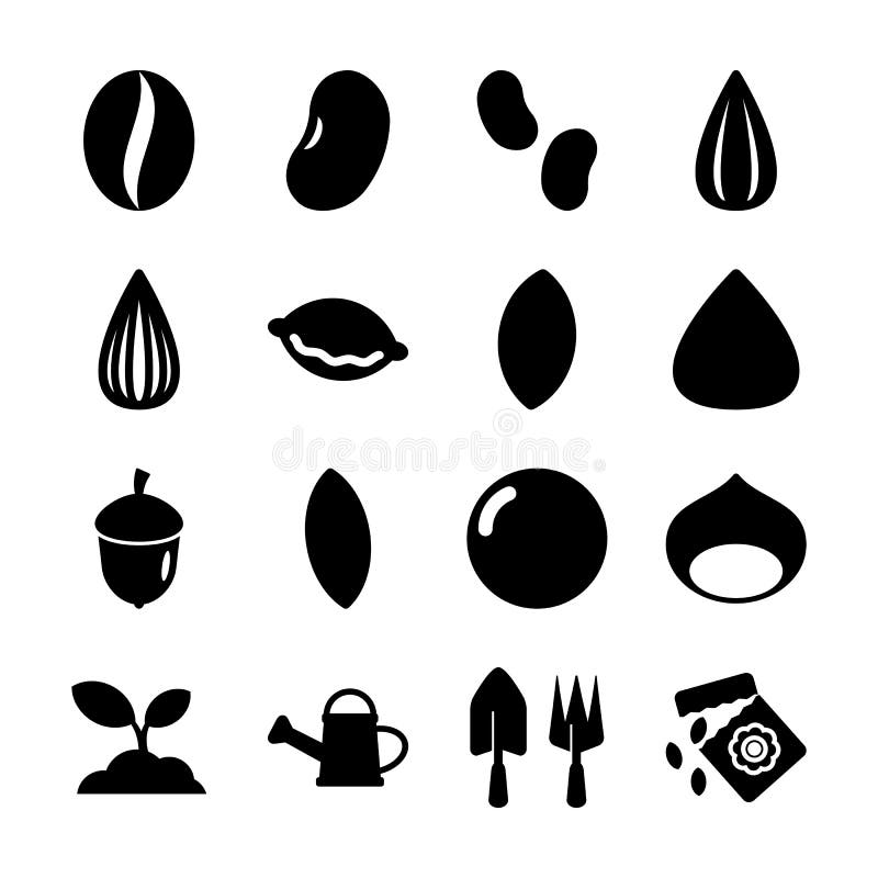 Seed icons stock vector. Illustration of plant, bran - 41399881