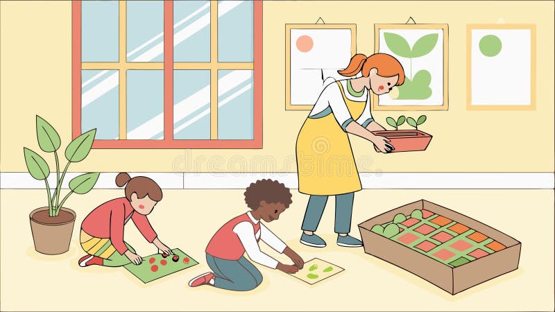 Seed Sorting Activity: Children Sorting Seeds in Garden, Learning about ...
