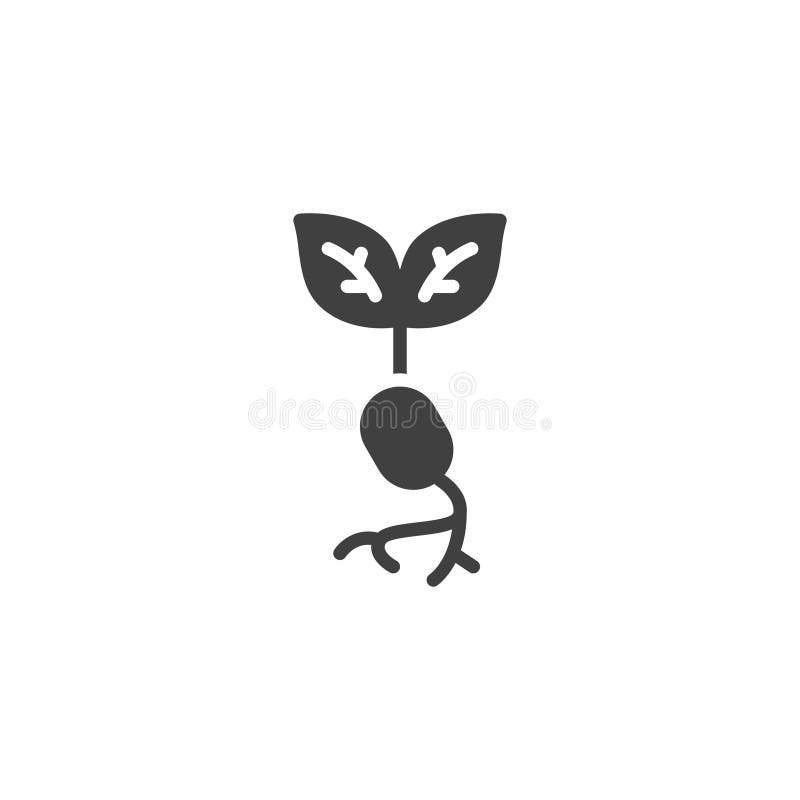 Seed Sprouting and Growth Vector Icon Stock Illustration - Illustration ...