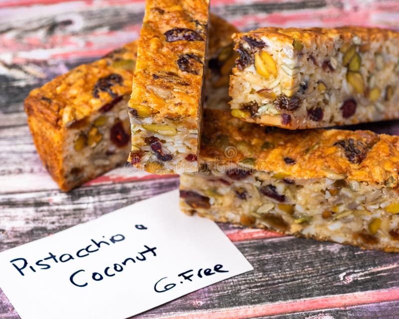 Pistachio and Coconut Health Bar Stock Photo - Image of energy, cereal ...
