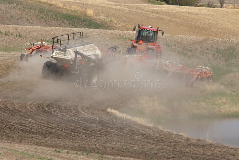 Seeding in Saskatchewan editorial stock image. Image of grain - 150155949