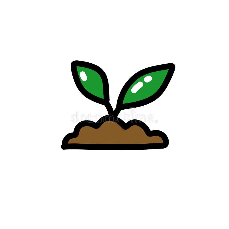 Seedling Doodle Icon, Vector Color Line Illustration Stock Vector ...