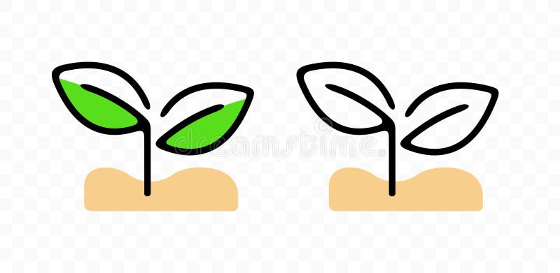 Seedling Grows Out of Soil, Graphic Design Stock Vector - Illustration ...