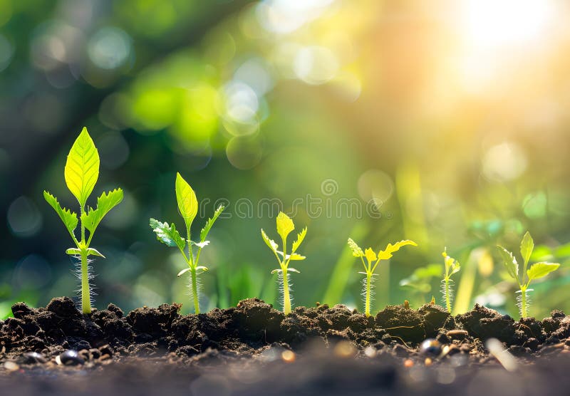 Seedling Growth Sequence Depicting Natural Development Stock ...