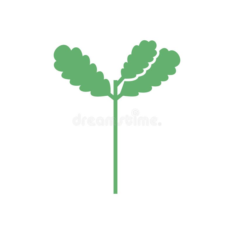 Seedling Icon. Green Growing Tree on White Stock Vector - Illustration ...