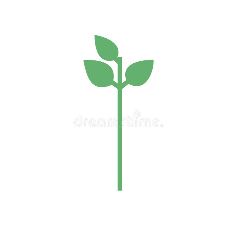 Seedling Icon. Green Growing Tree on White Stock Vector - Illustration ...