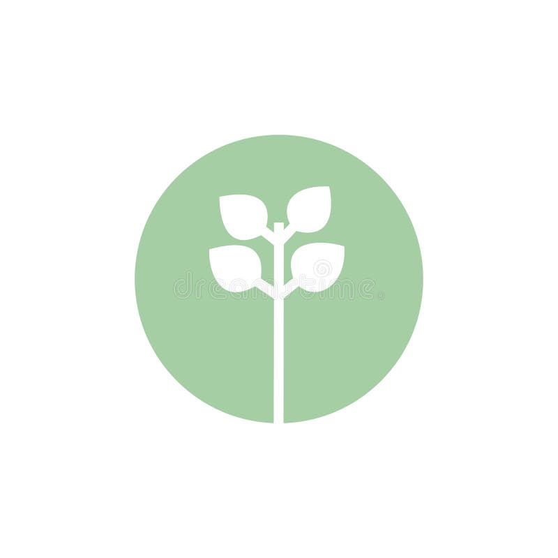 Seedling Icon. Green Growing Tree on White Stock Vector - Illustration ...