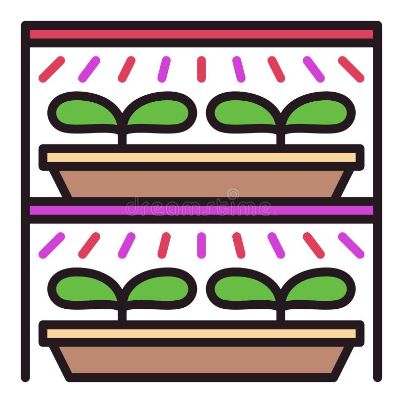 Seedling and Phyto Lamp System Vector Grow Light Colored Icon or Logo ...