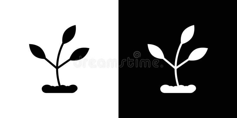 Seedling in Soil Icon Logo Set Vector Stock Vector - Illustration of ...