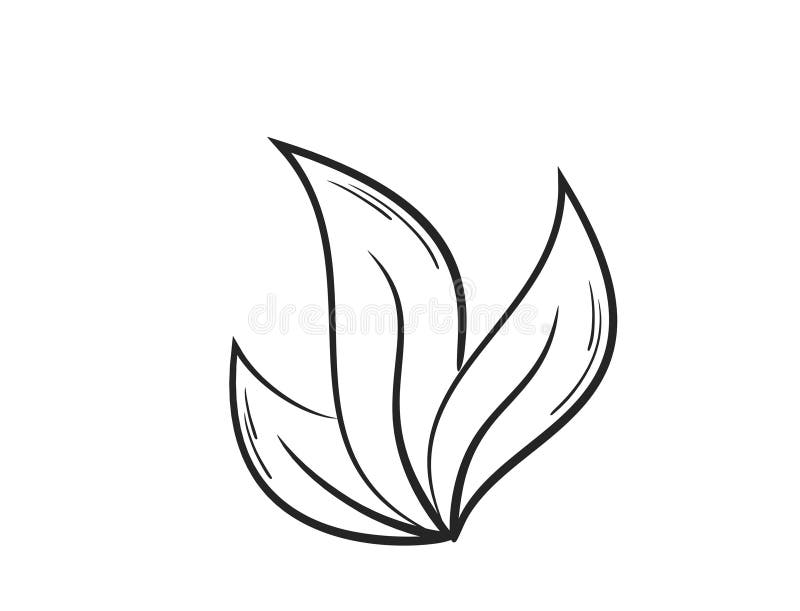 Seedling Sprout with Three Leaves Line Illustration. Spring, Planting ...