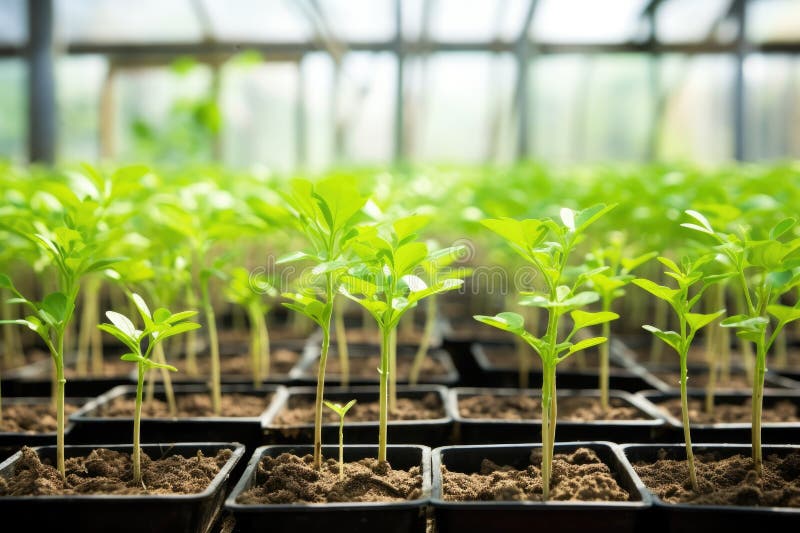 A Seedling Tree Growing Inside a Greenhouse Stock Photo - Image of ...